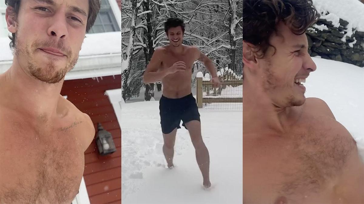 Shawn Mendes frolicking the snow in nothing but his undies has us ...