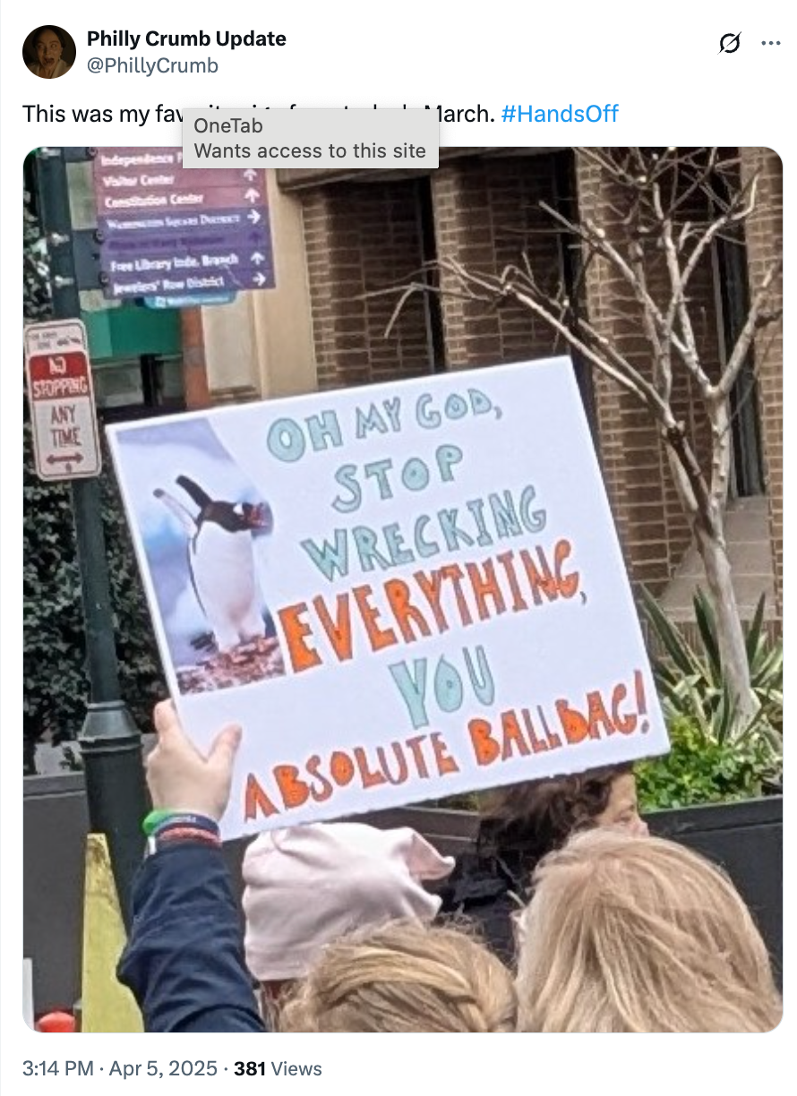 45 More Absolutely Hilarious Signs From The "Hands Off" Protests