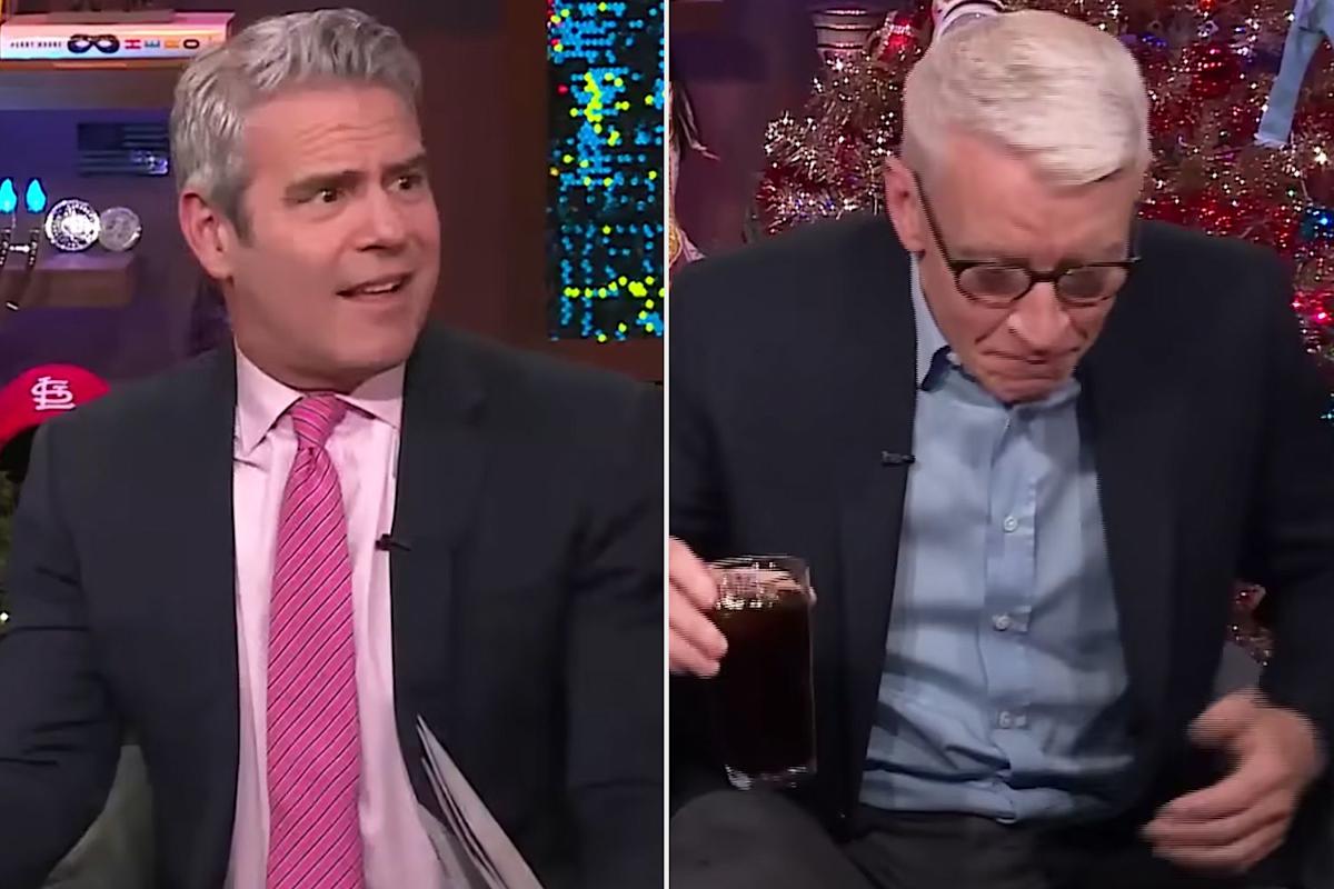 Anderson Cooper Spits Out Drink When Gayle King Prods Andy Cohen About ...
