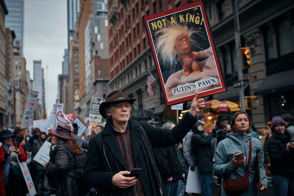 Angry protesters from New York to Alaska assail Trump and Musk in ...