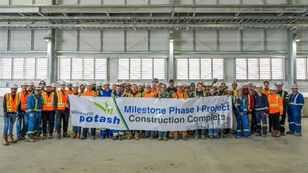 Milestone Potash Phase 1 Processing Plant Moves to Commissioning Phase