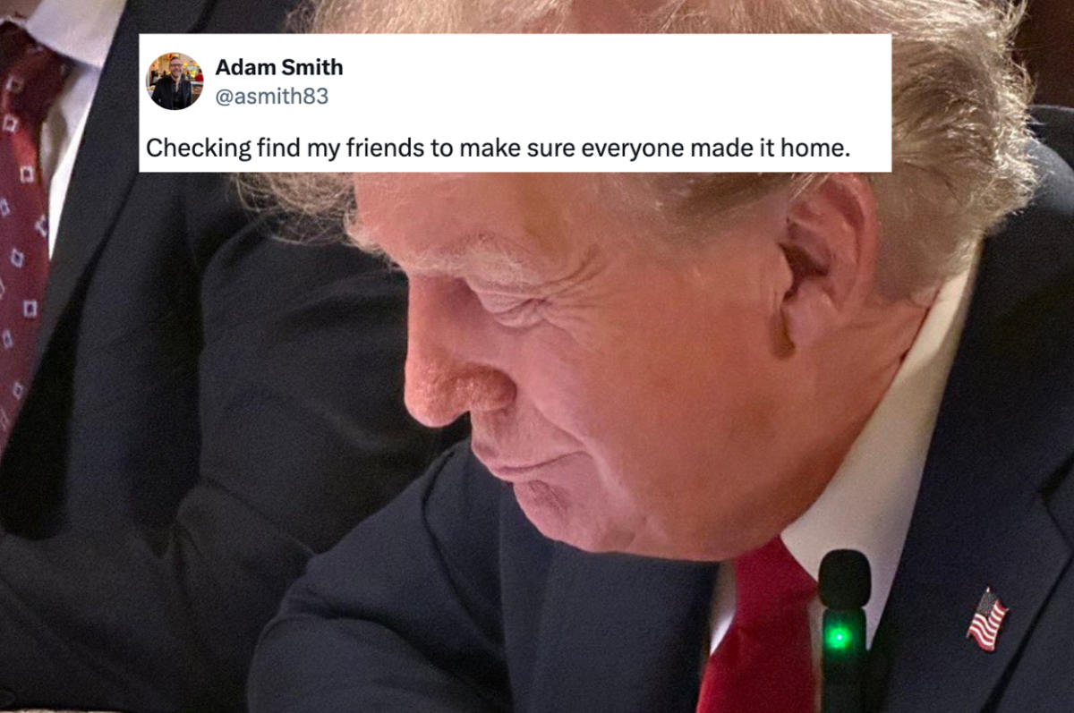 The Funniest Tweets About Donald Trump Staring At His Phone While ...