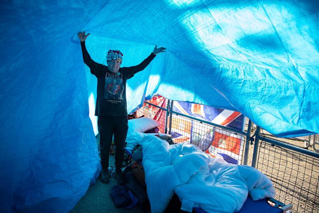 Royal fans already camping along the Mall ahead of coronation