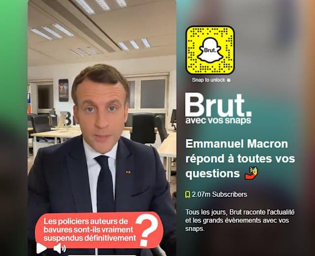 Nouveau coup de com' de Macron, qui échange avec des jeunes sur Snapchat