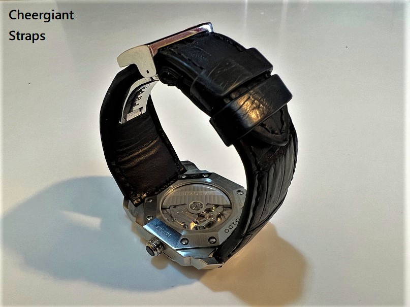 寶格麗Octo 38mm鱷魚錶帶巧將手工錶帶 BVLGARI Octo 38mm crocodile strap MIT | Yahoo奇摩拍賣