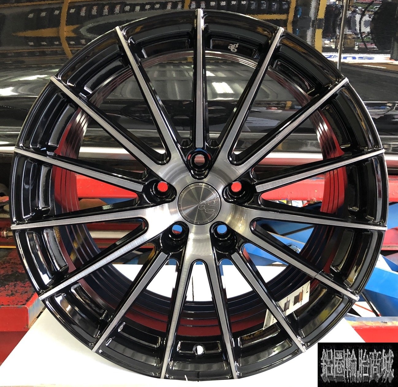 全新 AG M615 18吋旋壓鋁圈 亮黑透 5孔108 5孔112 5孔120 5孔114.3 previa 實裝圖 | Yahoo奇摩拍賣