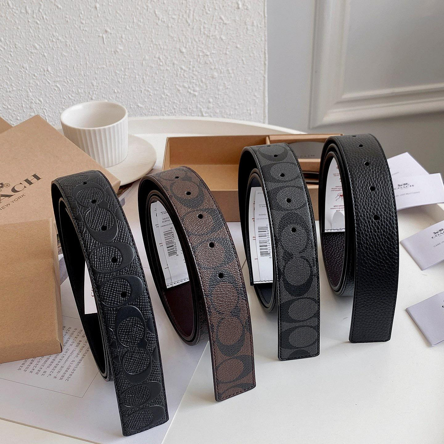 空姐Outlet代購 Coach 55157 55434 64839 雙面可用男士皮帶 可旋轉雙扣頭 腰帶 腰封 男生褲腰帶 附購證 | Yahoo奇摩拍賣