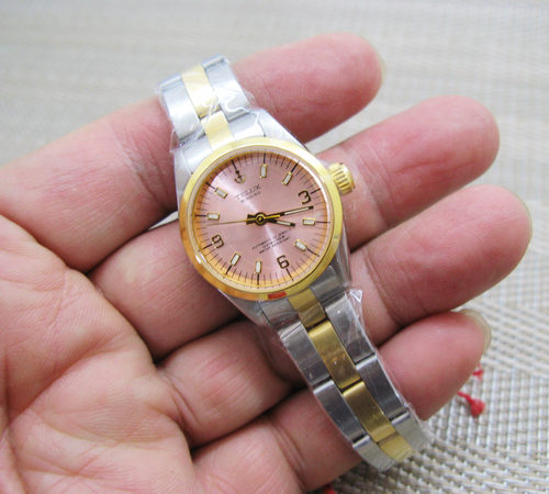 神梭鐘錶TELUX WATCH 瑞士自動上鍊eta2671機蕊勞力士款高級3.6.9金夜光長刻劃玫瑰金面三鈑中金械腕錶 | Yahoo奇摩拍賣