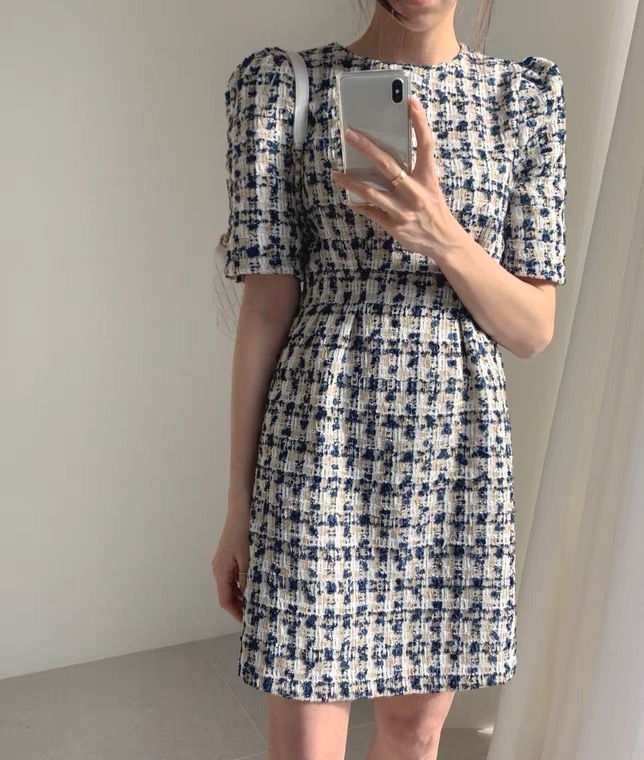 [ ohya梨花 ] =韓國帶回=春夏名媛溫柔性感穿搭黑色/杏色小香風修身造型連身裙小洋裝 | Yahoo奇摩拍賣