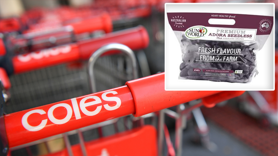 Woman finds 'little visitor' in her Coles grapes