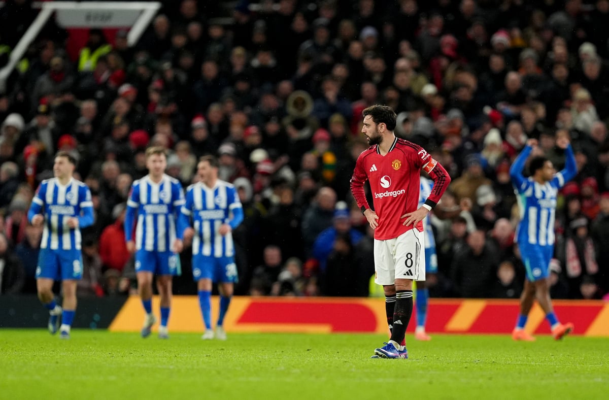Manchester United 1-2 Brighton: Darren Fletcher's side booed as Red ...