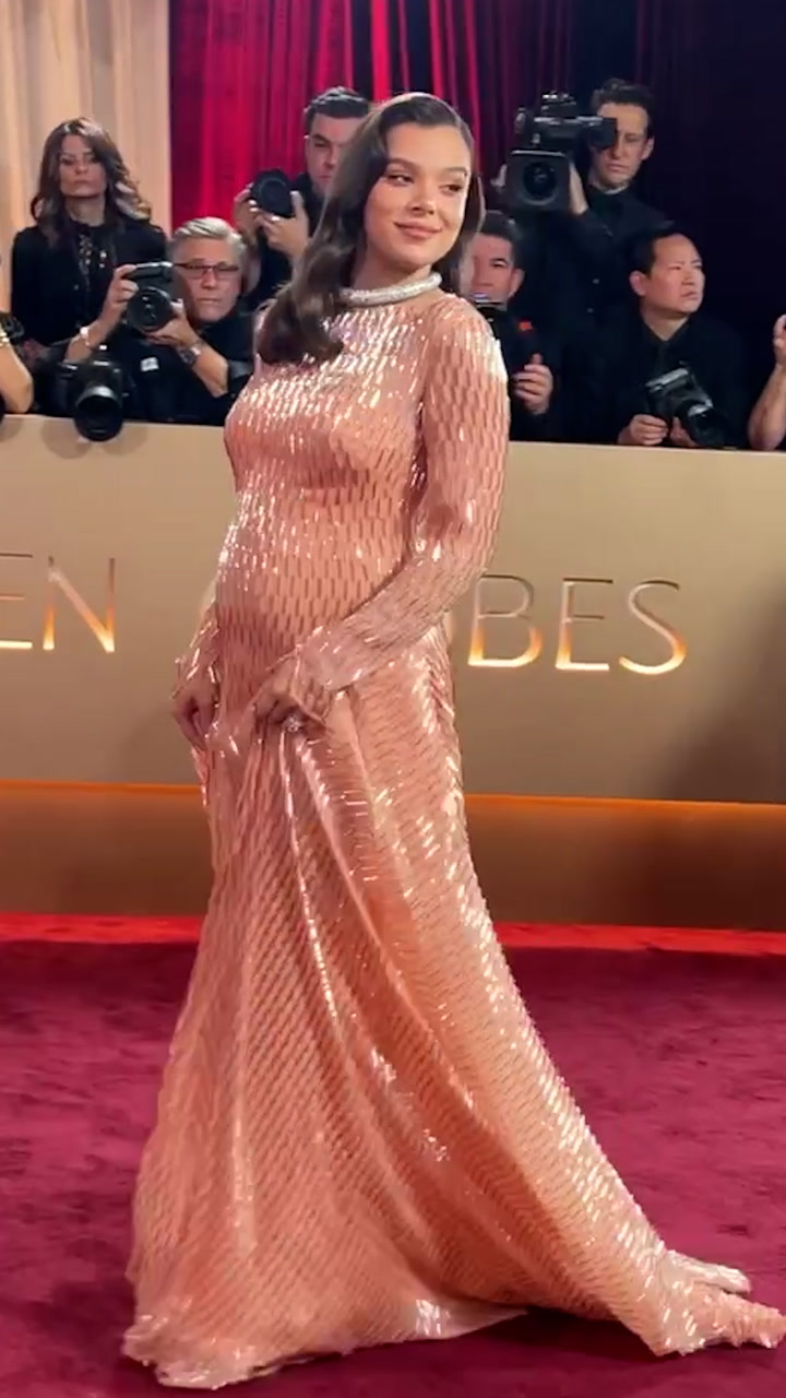 Hailee Steinfeld Shows Off Her Baby Bump at 2026 Golden Globes in First ...