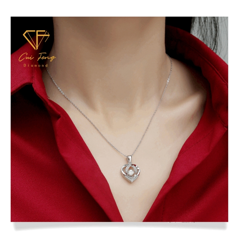 【CF鑽飾】 美國進口莫桑鑽石《心中有你》項鍊 鑽石項鍊 生日禮物 聖誕禮物 | CF Diamond | Yahoo奇摩購物中心