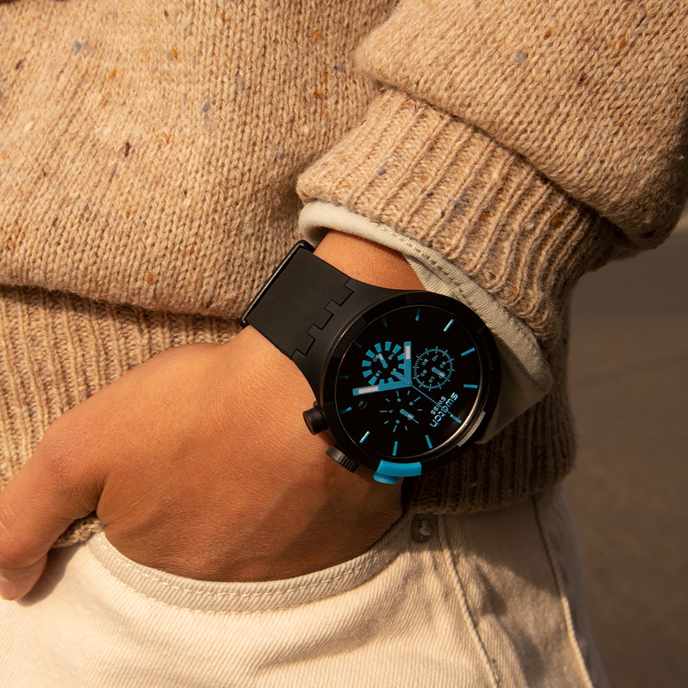 Swatch BIG BOLD系列手錶 CHECKPOINT BLUE -47mm | Big Bold | Yahoo奇摩購物中心