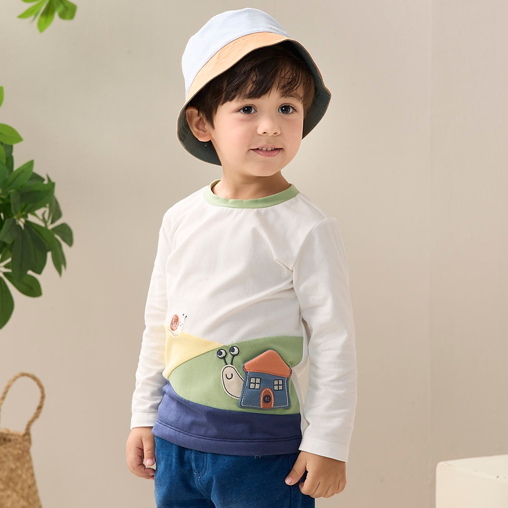 PIPPY 田園可愛小蝸牛刺繡圓領上衣 白-120 | PIPPY童裝 | Yahoo奇摩購物中心