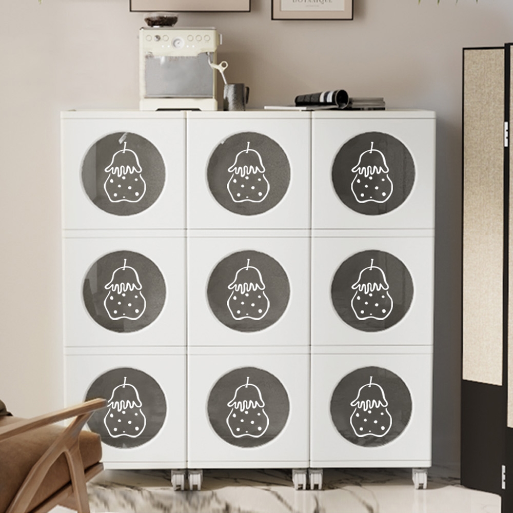 【AOTTO】34面寬側開附輪三層收納櫃(收納櫃 置物櫃 書櫃) | 塑膠收納櫃 | Yahoo購物中心