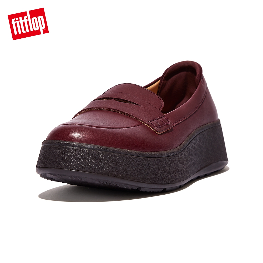 【FitFlop】F-MODE LEATHER FLATFORM PENNY LOAFERS厚底樂福鞋-女(梅紅色) | 休閒鞋 ...