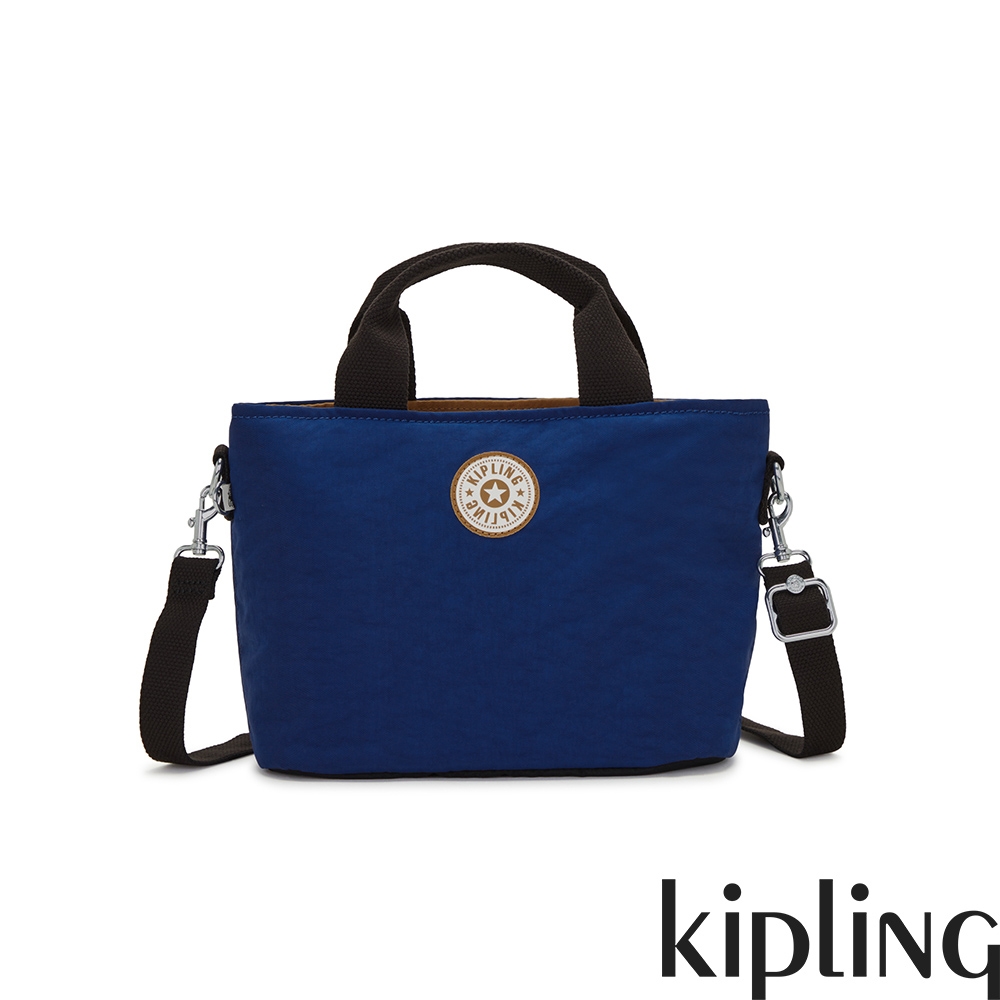 Kipling 藏青藍拼接米色大開口肩背包-MINTA | 斜/肩背包 | Yahoo奇摩購物中心