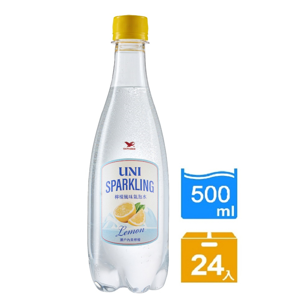 統一 UNI SPARKLING檸檬風味氣泡水 PET(500mlx24入/箱) | 氣泡礦泉水 | Yahoo購物中心