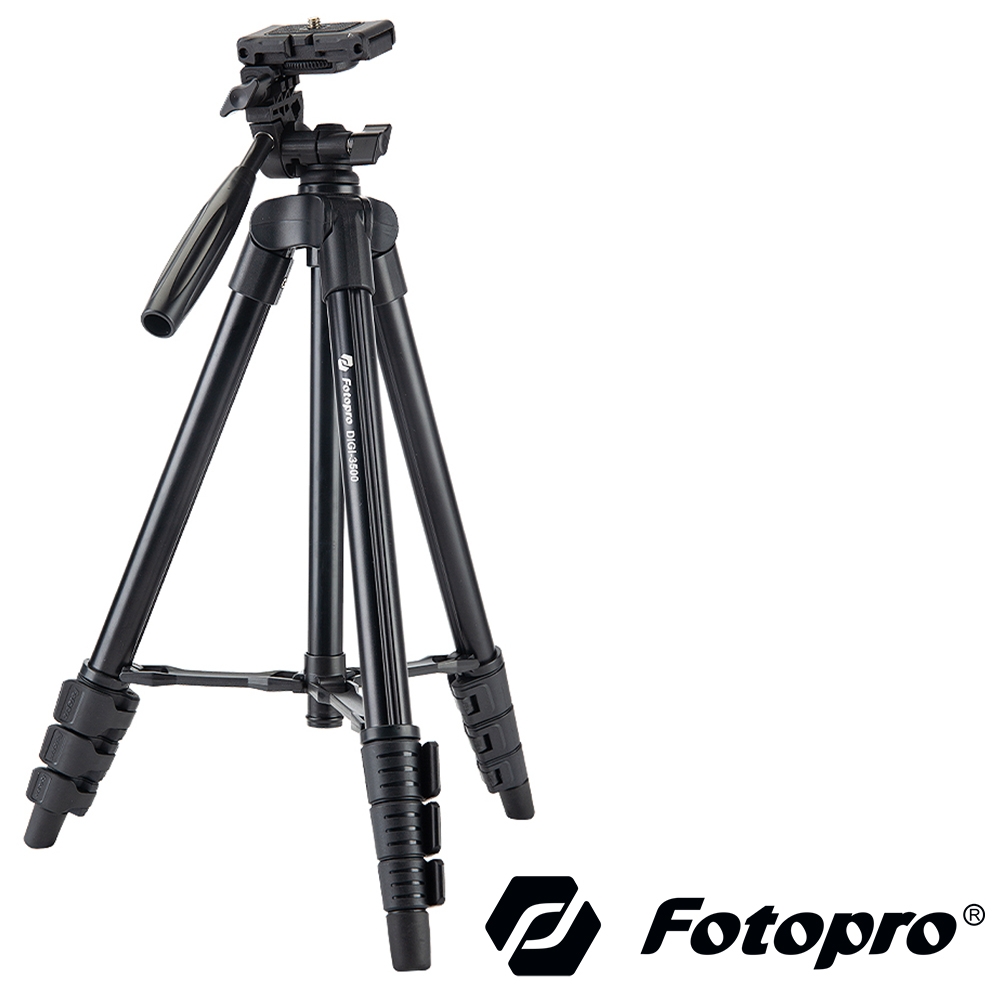 FOTOPRO 富圖寶 DIGI-3500 輕巧二合一平台腳架組 (公司貨) 載重2公斤 適用相機 手機 | 中型腳架50-130cm ...