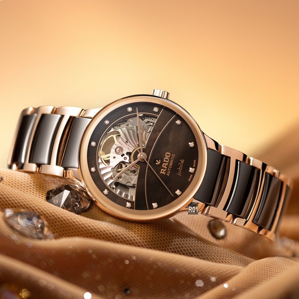 RADO 雷達表 R01最新品 Centrix晶萃鏤空機械錶 巧克力陶瓷12鑽鵲橋35㎜款 (R30029902) | RADO 雷達 ...