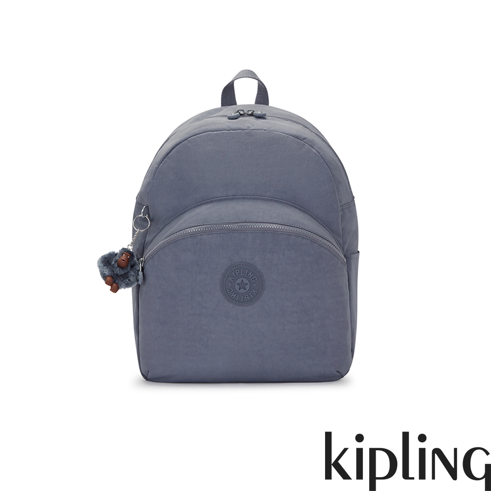 Kipling 灰調寧靜藍前袋簡約後背包-CHANTRIA L | 後背包 | Yahoo奇摩購物中心