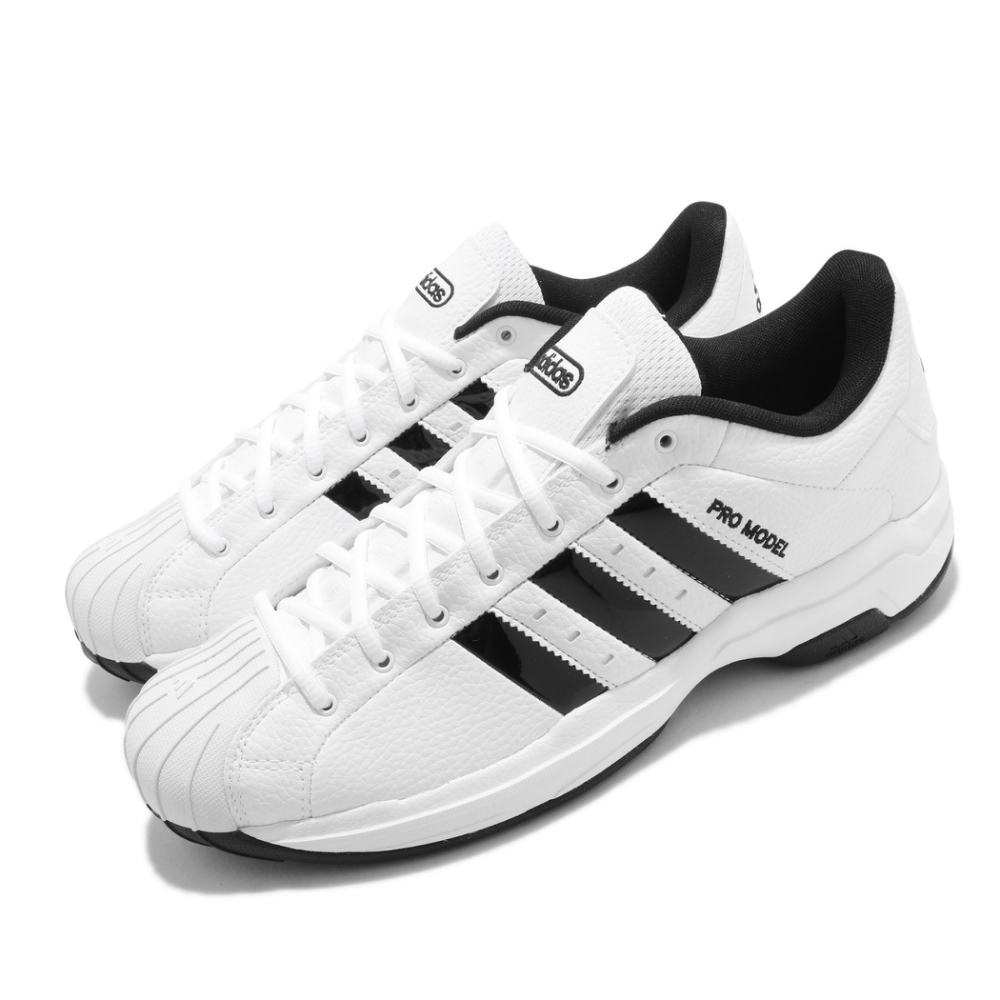 adidas 籃球鞋 Pro Model 2G Low 男女鞋 愛迪達 貝殼頭 復古 街頭 耐磨 情侶鞋 白 黑 FX4981 | 籃球鞋 ...