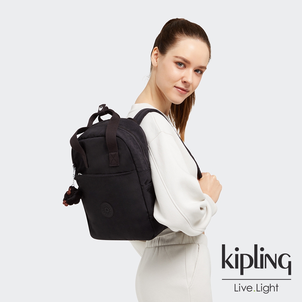 Kipling 極簡俐落黑手提兩用後背包-SIVA | 後背包 | Yahoo奇摩購物中心