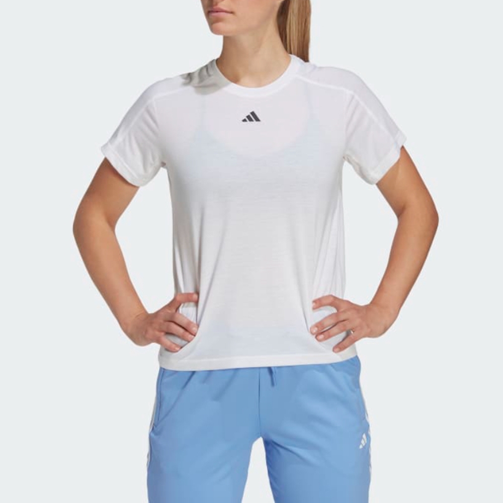 adidas 愛迪達 上衣 女款 短袖上衣 運動 TR-ES CREW 白 HR7796 | adidas | Yahoo奇摩購物中心