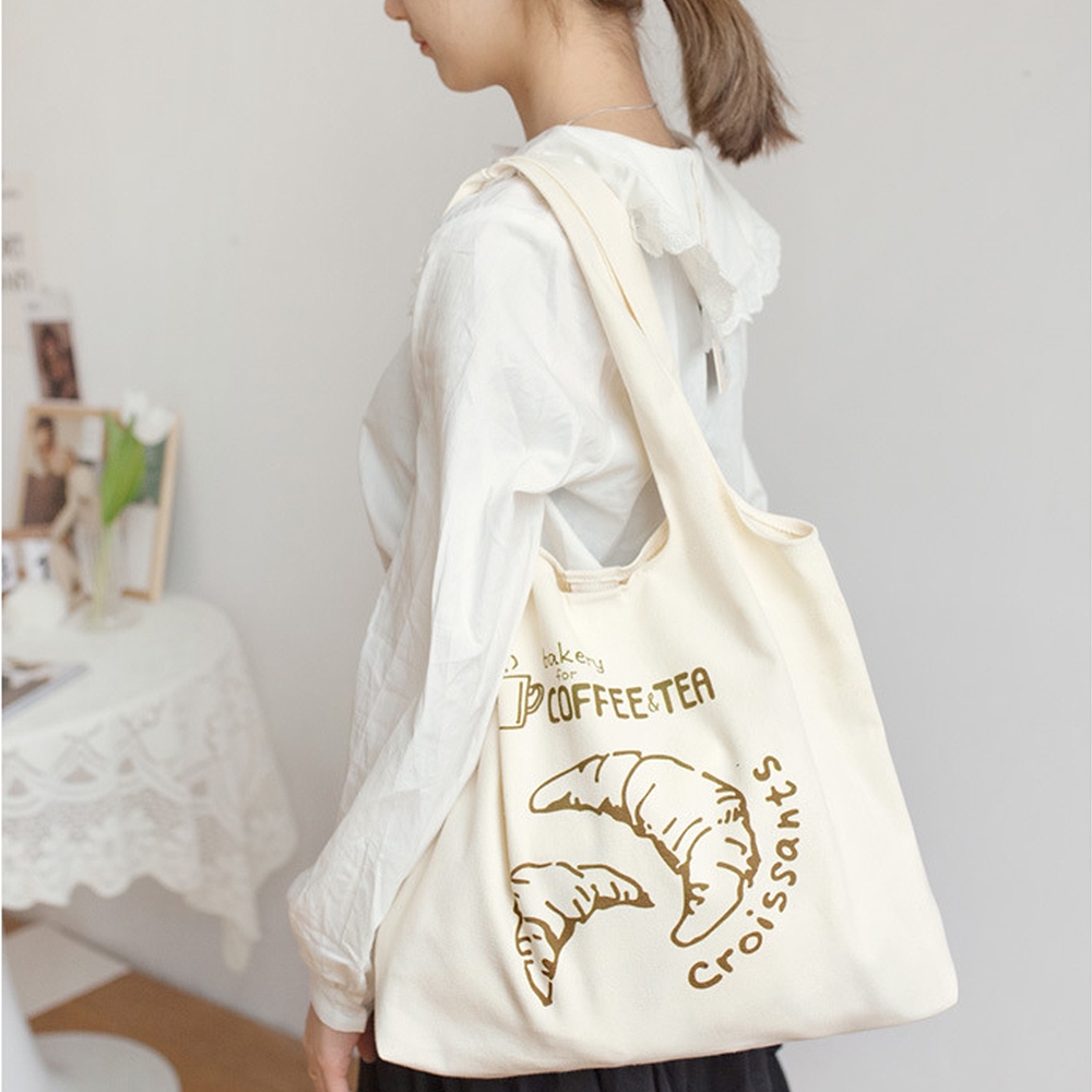 E.City_午茶時光單肩帆布購物袋 | 斜/肩背包 | Yahoo奇摩購物中心