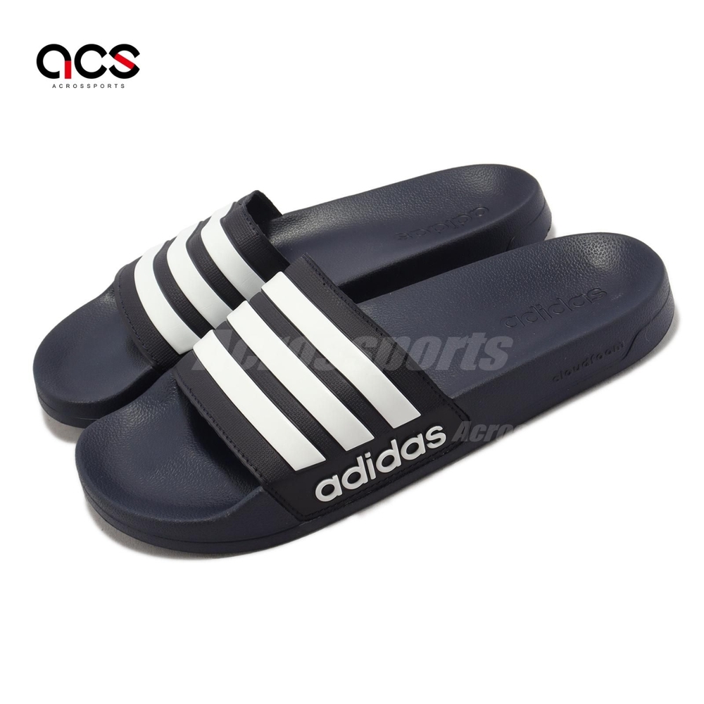 adidas 拖鞋 Adilette Shower 深藍 黑 白 男鞋 三線 經典 條紋 愛迪達 GZ5920 | 涼拖鞋 | Yahoo奇摩購物中心