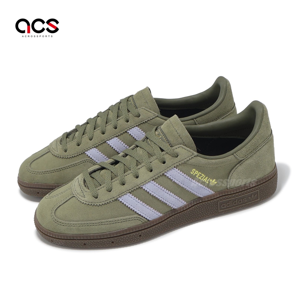 adidas 休閒鞋 Handball Spezial W 女鞋 軍綠 紫 麂皮 復古 焦糖底 愛迪達 JI2650 | 休閒鞋 ...