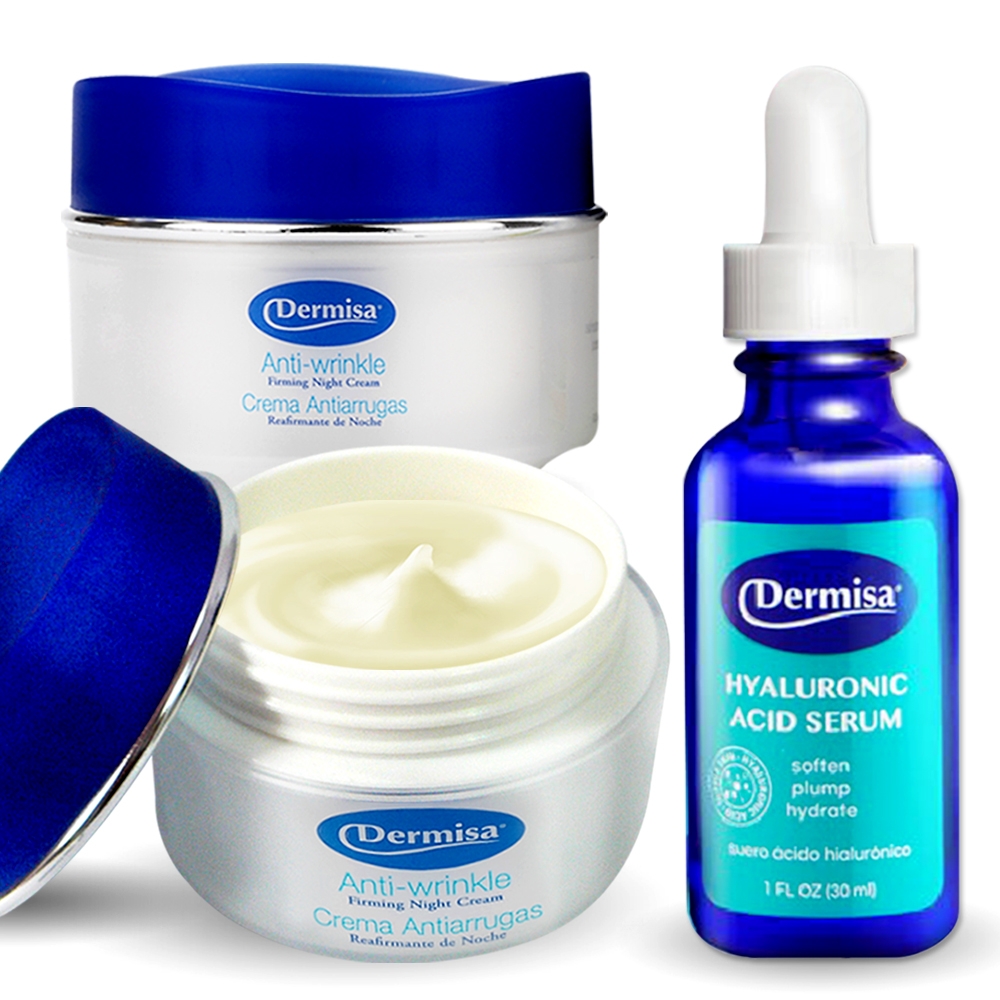 Dermisa紐約熱銷抗皺霜2入+即期品小藍瓶高濃度玻尿酸+B5保濕原液(效期至2024年11月)★市價3200 | 乳霜 | Yahoo奇摩購物中心