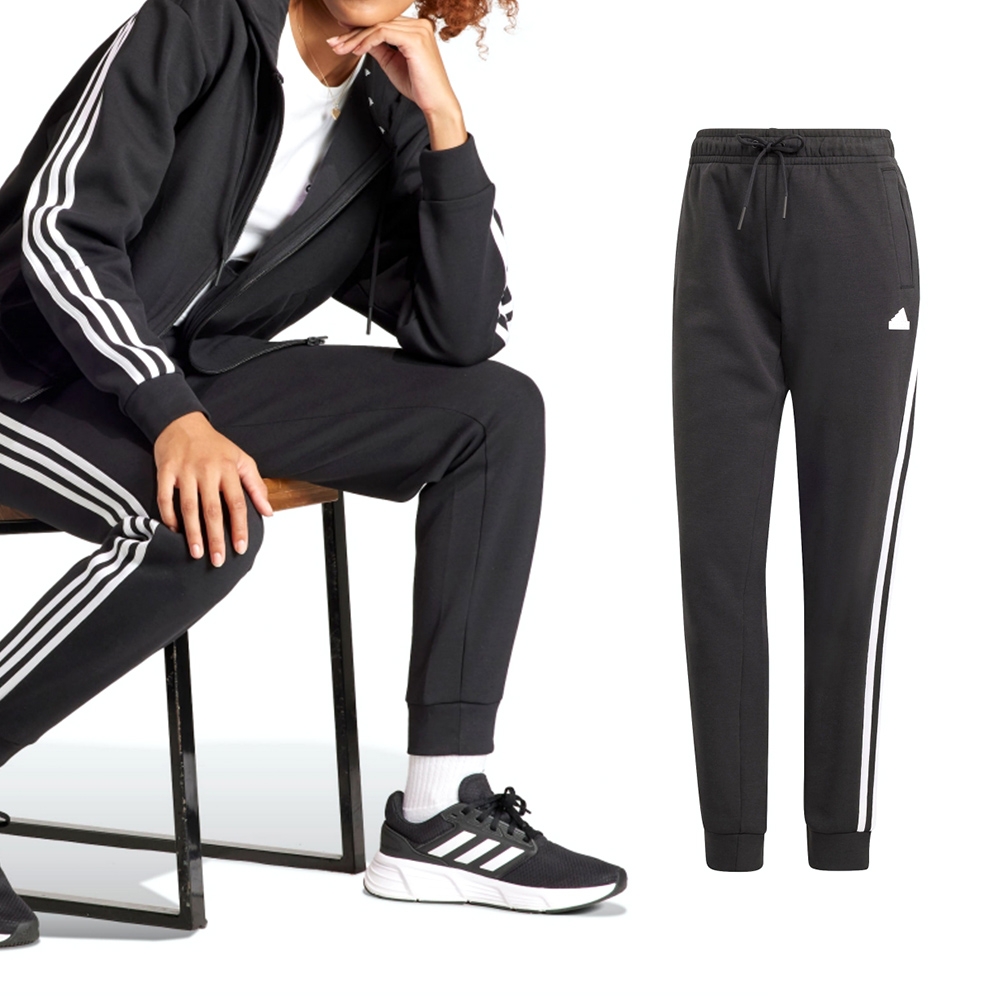 Adidas W FI 3S REG PT 女款 黑色 運動 休閒 慢跑 縮口 抽繩 合身 棉質 長褲 IN9479 | adidas ...