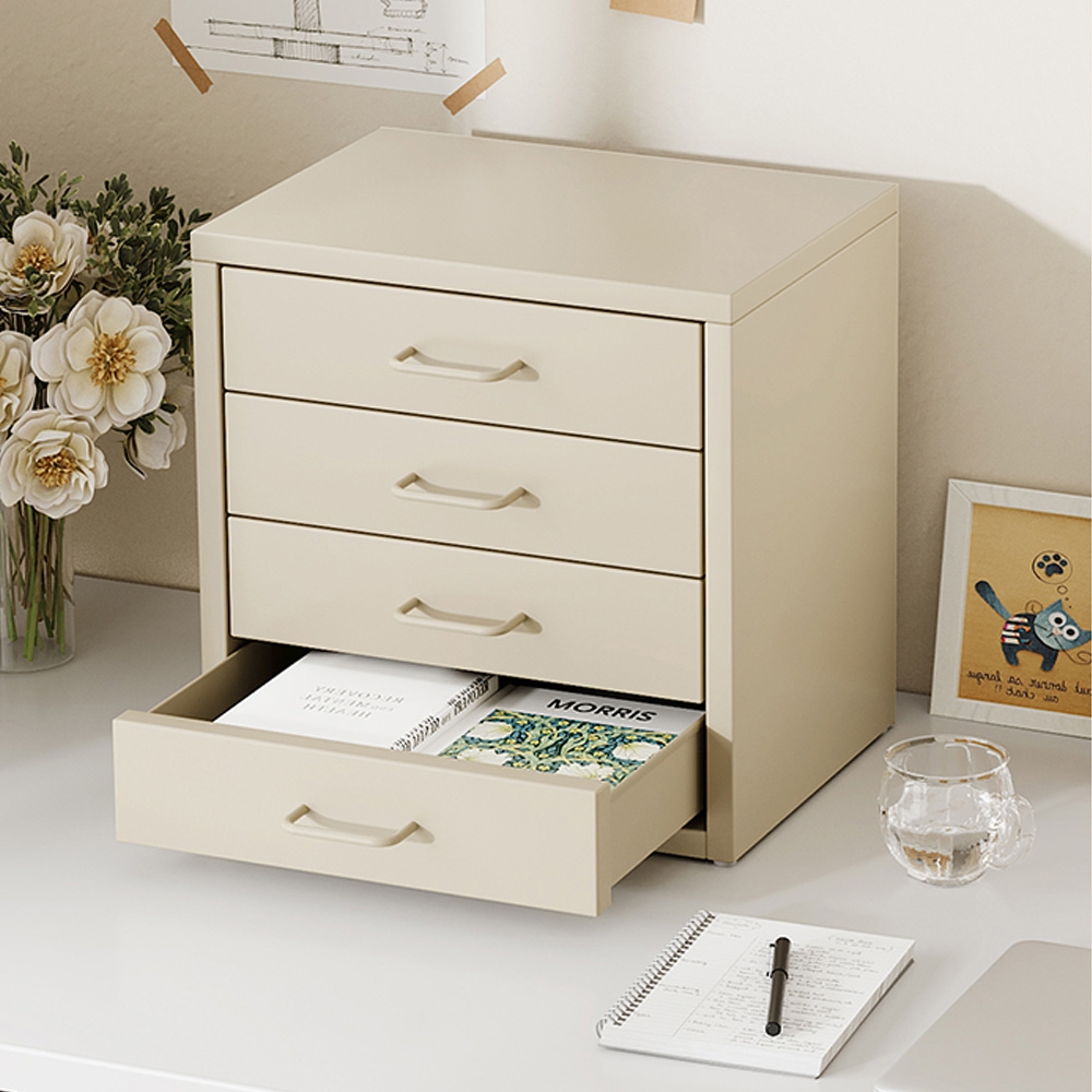 AOTTO 北歐風鐵藝質感桌上四層收納櫃(鐵櫃 文件櫃 桌上收納 抽屜櫃) | 活動櫃/公文櫃 | Yahoo購物中心