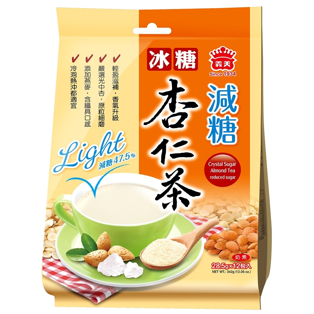 義美 冰糖杏仁茶（減糖）342g | 堅果飲/芝麻粉/杏仁茶 | Yahoo奇摩購物中心