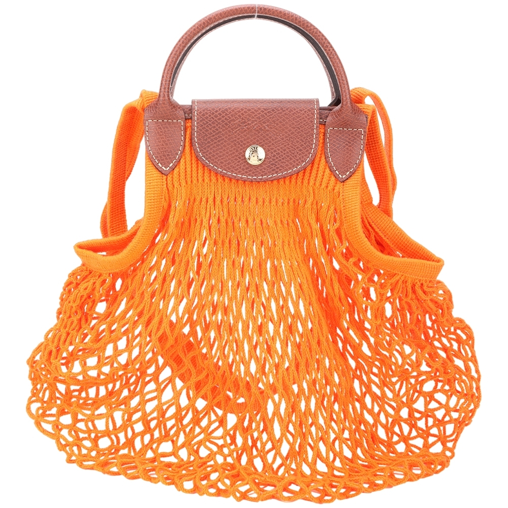 LONGCHAMP Le pliage Filet 棉線編織手提/肩背漁網包(橘色) | 歐系精品包/配件 | Yahoo購物中心