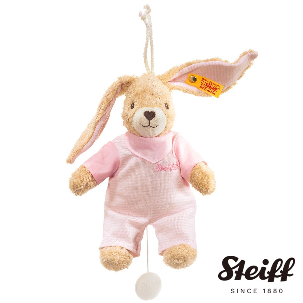 STEIFF德國金耳釦泰迪熊 Hoppel Rabbit Music Box 有機棉兔寶寶 嬰幼兒音樂鈴 | 安撫巾/玩偶 | Yahoo奇摩購物中心