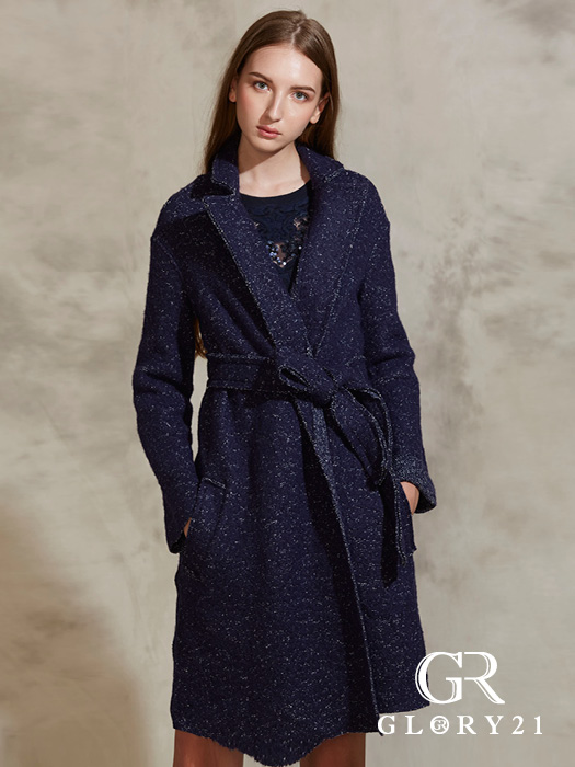 慕奕廷的好物推薦 信義新天地A11聖誕節GLORY21 大翻領羊毛大衣-藍分享