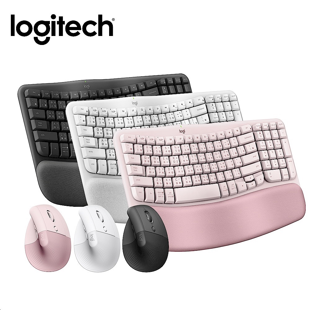 (超值組合) Logitech 羅技 WaveKeys人體工學鍵盤+Lift 人體工學垂直滑鼠 | 無線滑鼠 | Yahoo奇摩購物中心